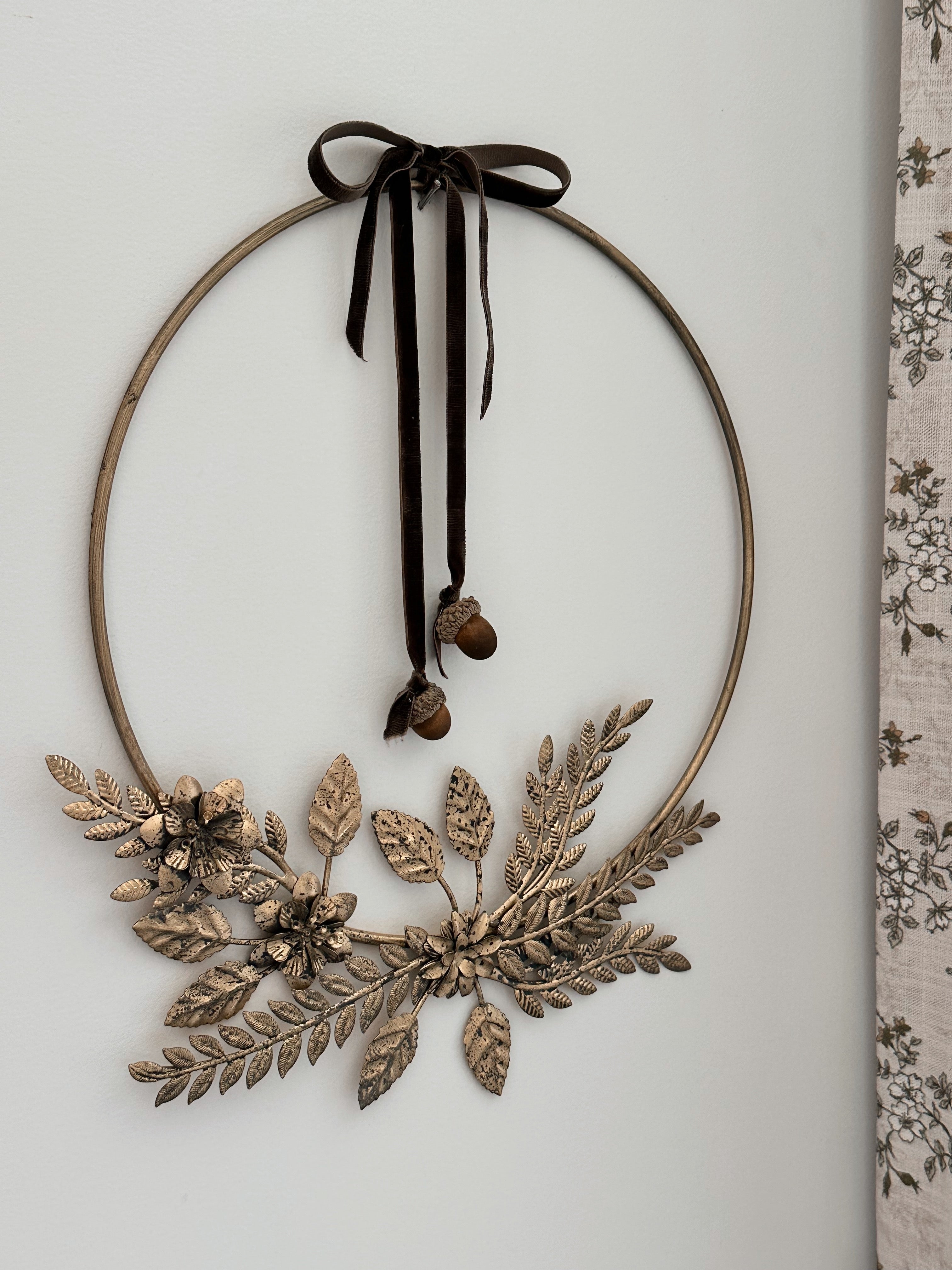 Autumn Pressed Metal Floral Wreath